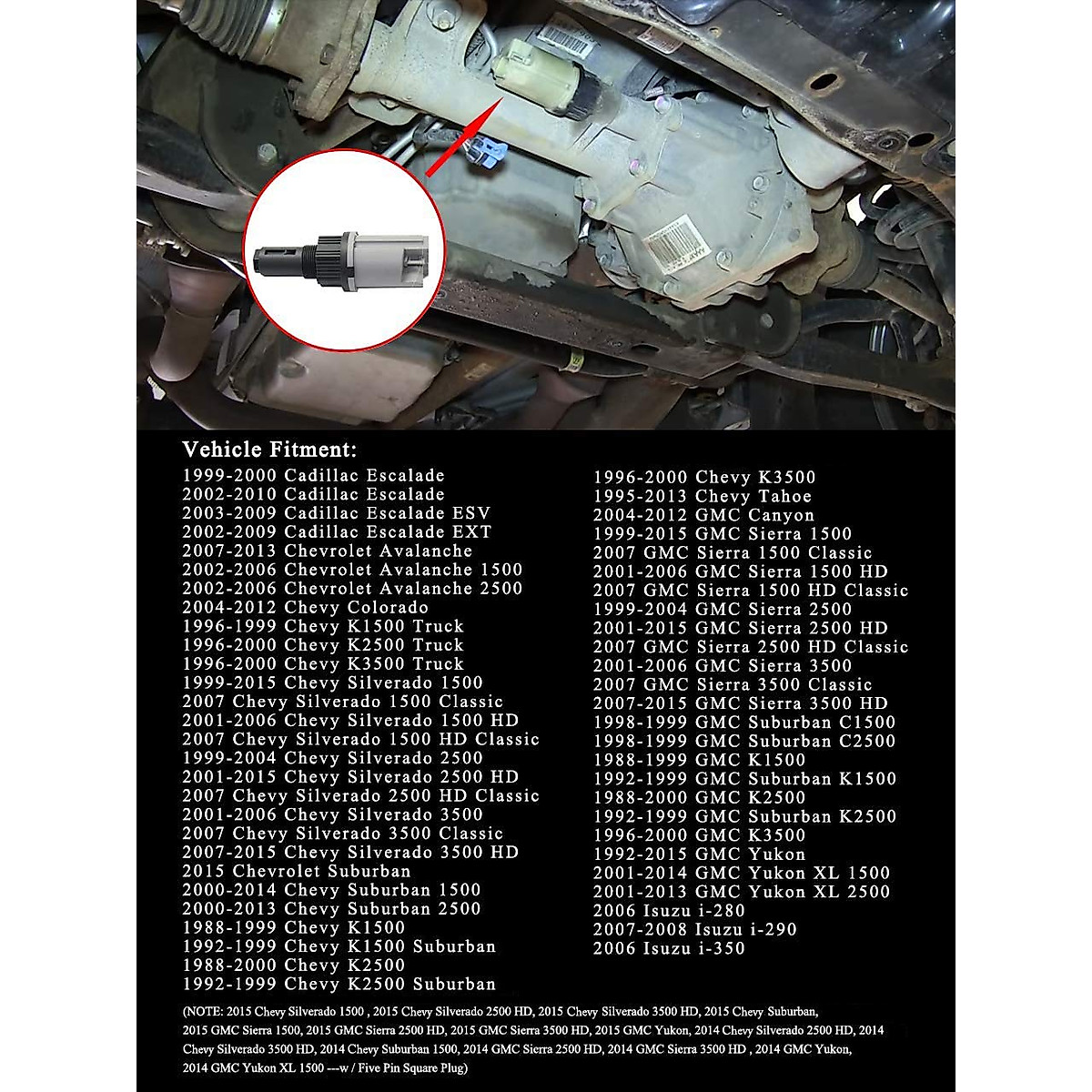 600-101 4WD Front Four Wheel Drive Actuator Fits for Chevy Silverado Avalanche K1500 K2500 K3500 GMC Canyon Yukon Cadillac Escalade Isuzu i-350 1988-2015 Replace# 26060073 8260600730