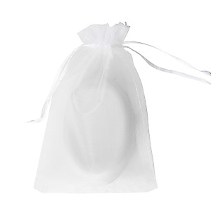 YHJZ 100PCS Organza Bags, 4x6 inches (10x15cm) Small Mesh Bags drawstring, Jewelry Gift Bags, Packaging Bags for Christmas, Party, Festival, Bathroom Soaps, Makeup Organza Favor Bags (White)