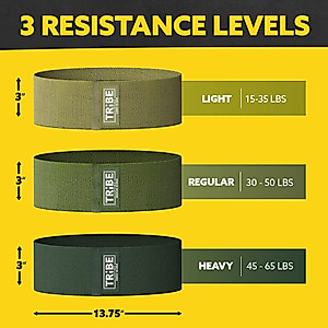 Fabric Resistance Bands for Legs - Workout Bands Resistance Bands for Men and Women - Booty Bands for Working Out - Exercise Bands Resistance Bands Set - Elastic Bands for Exercise (Military Green)
