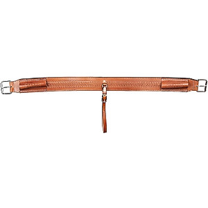 RAJ INTERNATIONAL Back Cinch Strap Western Horse Saddle Bucking Strap Rear Girth Flank Cinch Smooth Leather Size Length: 40 Buckle to Buckle & Width: 2.75 with 2 Buckles