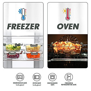 VERONES 30 Pieces Glass Meal Prep Containers Set, Airtight Glass Lunch Containers, Stackable Glass Food Storage Containers with Lids, for Microwave, Oven, Freezer & Dishwasher Friendly,Gray