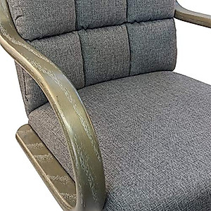 Caster Chair Company Garrett Swivel Tilt Caster Dining Arm Chair in Smoke Tweed Fabric (1 Chair)