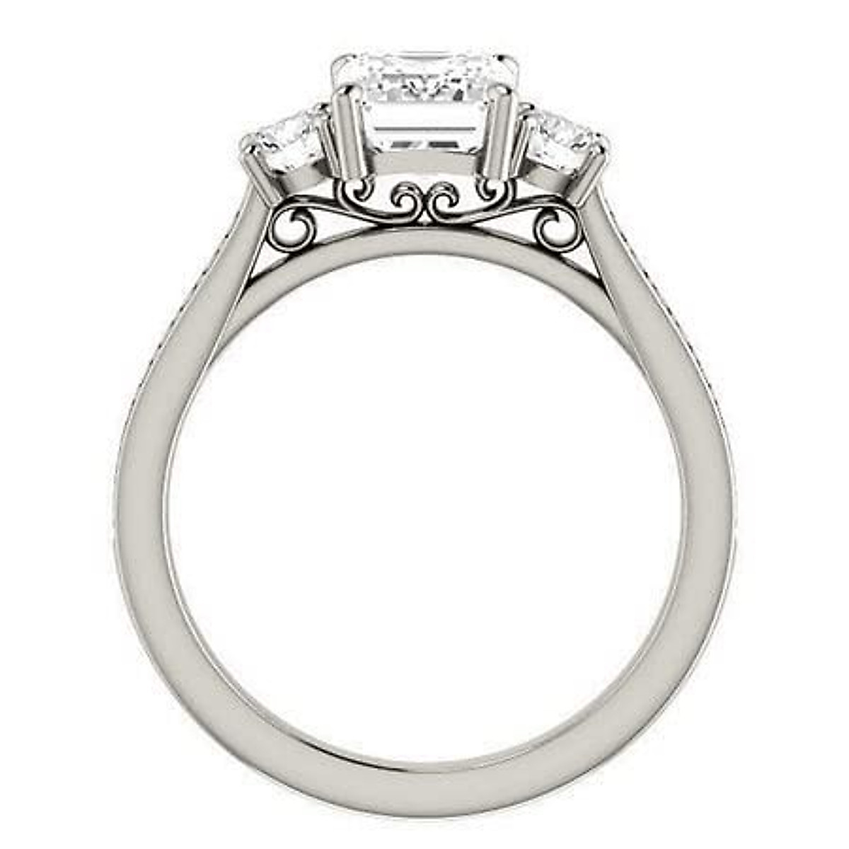 4 CT Emerald Colorless Moissanite Engagement Ring Sets for Women/Her, Wedding Bridal Ring Set,Eternity Sterling Silver Solid Diamond Solitaire Prong Anniversary Promise Gift for Ring (7)