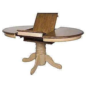 Sunset Trading Brook Dining Table, Distressed Two Tone Light Creamy Wheat with Warm Pecan Brown 42 in x 60 in x 30 in
