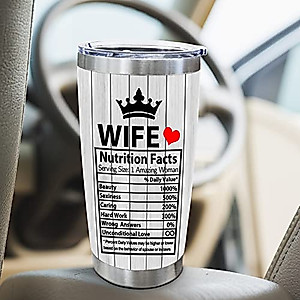 Vutieso Gifts For Wife, Wife Birthday Gifts, Wife Gifts, Anniversary Romantic Gift For Wife, Wifey Gifts, Gifts For Wife From Husband, Couples Gifts For Wife Coffee Tumbler 20oz, Funny Gift For Her