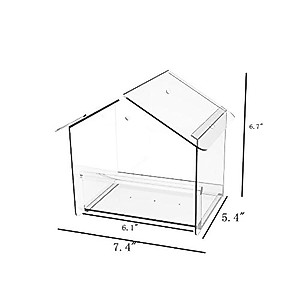 FixtureDisplays® Acrylic Window Bird Feeder with Suction Cups 16092
