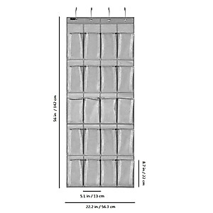 ANZORG Over Door Hanging Water Bottle Holder Cup Organizer for Kitchen Pantry Glass Bottle Storage Rack with 20 Pockets (MESH POCKETS)