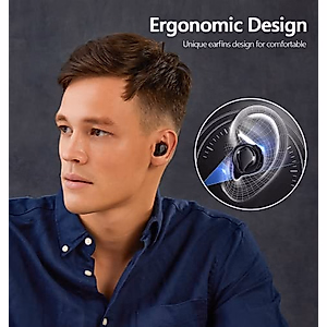 Lankey Pro Ear Buds Wireless,Bluetooth Headphones,180H Playtime Ear Buds with Microphone, IPX8 Waterproof in Ear Headphones with Digital Display,Touch Control for Sports,Work,Gym(Black)