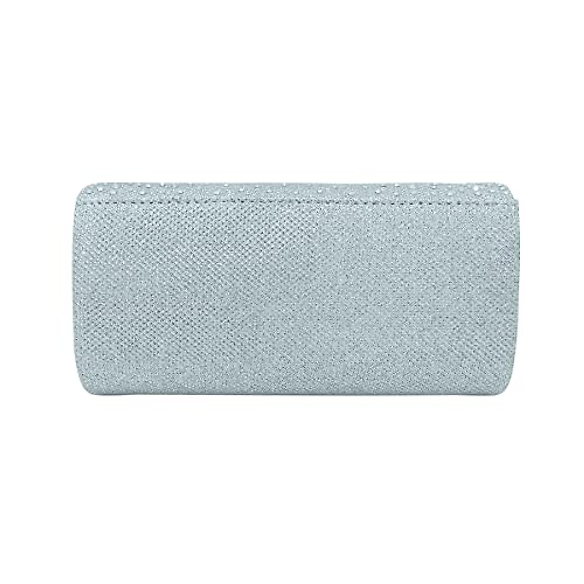 Evening Clutch Bag for Women Girls PVC Rhinestone Snap Deatchable Chain Crossbody Bag for Party Wedding Silvery