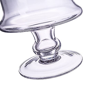 Clear Glass Apothecary Jar with Lid Decorative Candy Buffet Jars Elegant Glass Storage Containers for Weddings Home Bathroom Decor and Kitchen Centerpieces (D:6.9" H:17")