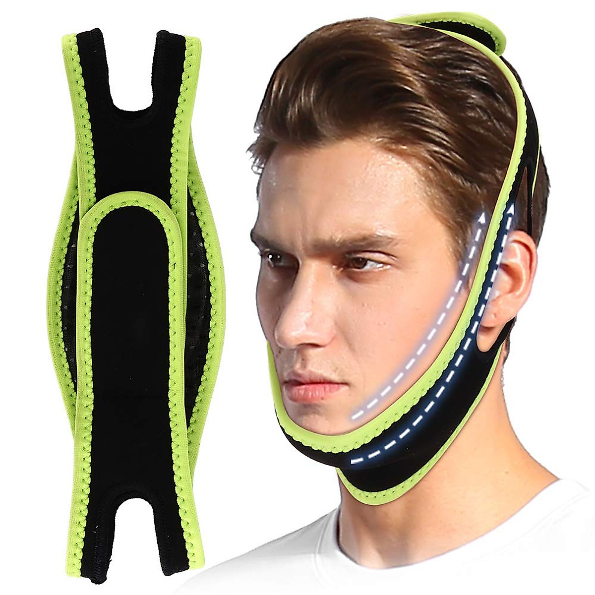 Face Slimming Strap Face Lifting Belt For Men, V Shaped Slimming Facial Strap, Anti-Wrinkle Anti Aging Face Lifting Firming Strap,Double Chin Removal Polyurethane Fibre Face Lifting Band For Men