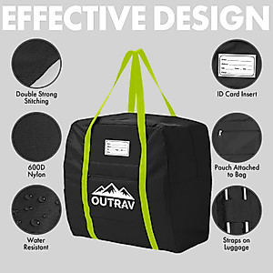 Booster Seat Travel Bag for Airplane – Gate Check Bag Cover for Booster Car Seat – Heavy Duty Portable Travel Car Seat Carrier – Universal Zippered Airport Gate Check Bag with Padded Backpack Straps