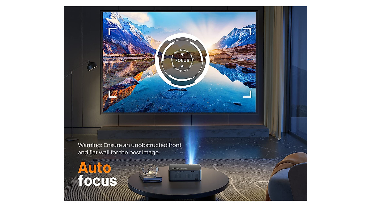GooDee 4K Android TV Projector | Autofocus & WiFi Home