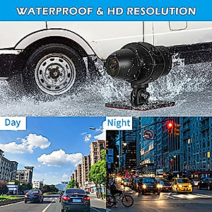 VSYSTO X10 HD Backup Camera and Dashcam System 10-inch LCD Quad Split View with 4 Channel Separate Sync Recording Waterproof Night Vision Cameras Front Rear Side View for Semi Truck Van RV Trailer