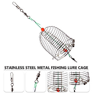 BESPORTBLE 5pcs Metal Bait Cage Fishing Trap Cage Fishing Cage Fishing Lure Cage Fishing Bait Trap Fishing Trap Basket