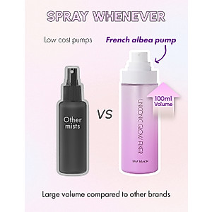 SELF BEAUTY Glow Makeup Setting Spray | Hydrating + Illuminating Makeup Setting Spray | Dewy Finish | Long-Lasting Makeup Fixing | Microfine Mist Spray | 3.38fl.oz, 100ml
