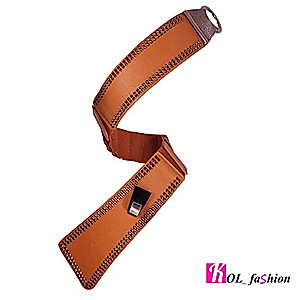 Women's Fashion Vintage Wide Waist Belt Elastic Stretch Cinch Belts With Interlock Buckle,Brown