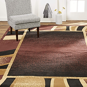 Home Dynamix Premium Rizzy Contemporary Abstract Border Area Rug, Brown/Beige, 5'2"x7'4"