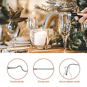 AKOPCF Butane Lighter Long Lighter Refillable Grill Lighter for Candle BBQ, Rose Gold(No Fuel)