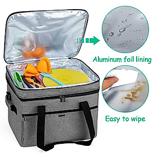 YARWO 2024 New Slow Cooker Bag Compatible with Crock-Pot and Hamilton Beach 6-8 Quart Oval Slow Cooker, Double Layers Slow Cooker Travel Carrier for kitchen Appliance and Accessories, Gray (Bag Only)