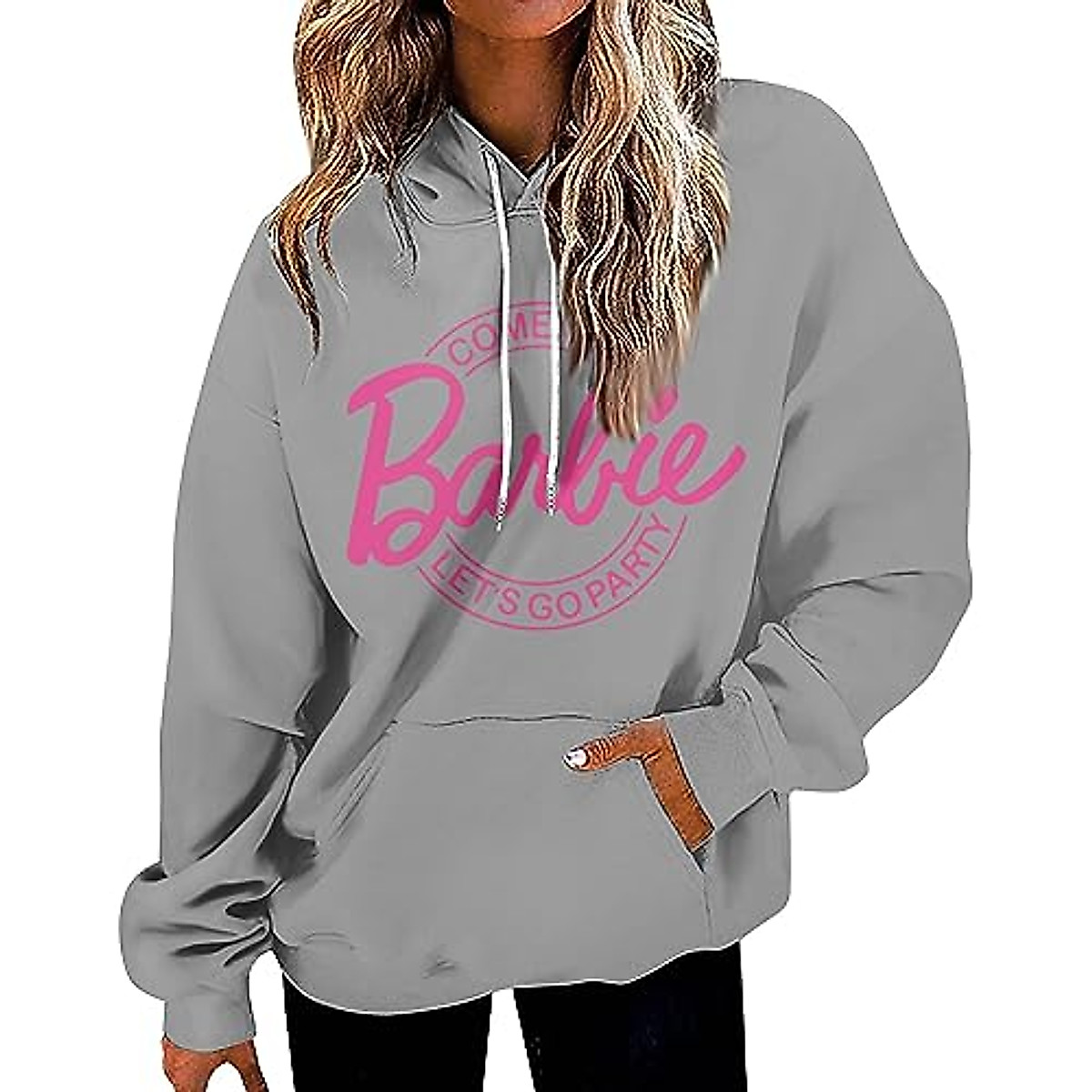 wkind olades Pink Come On Let's Go Party Hoodies Sweatpants Set for Women pumpkin halloween Shirt christmas Fashion Trendy Outfits Oversized Hooded Sweatshirts Pullover Fall Clothes