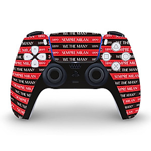 Head Case Designs Officially Licensed AC Milan Sempre Milan 1899 Art Matte Vinyl Faceplate Sticker Gaming Skin Decal Compatible with Sony Playstation 5 PS5 Disc Edition Console & DualSense Controller
