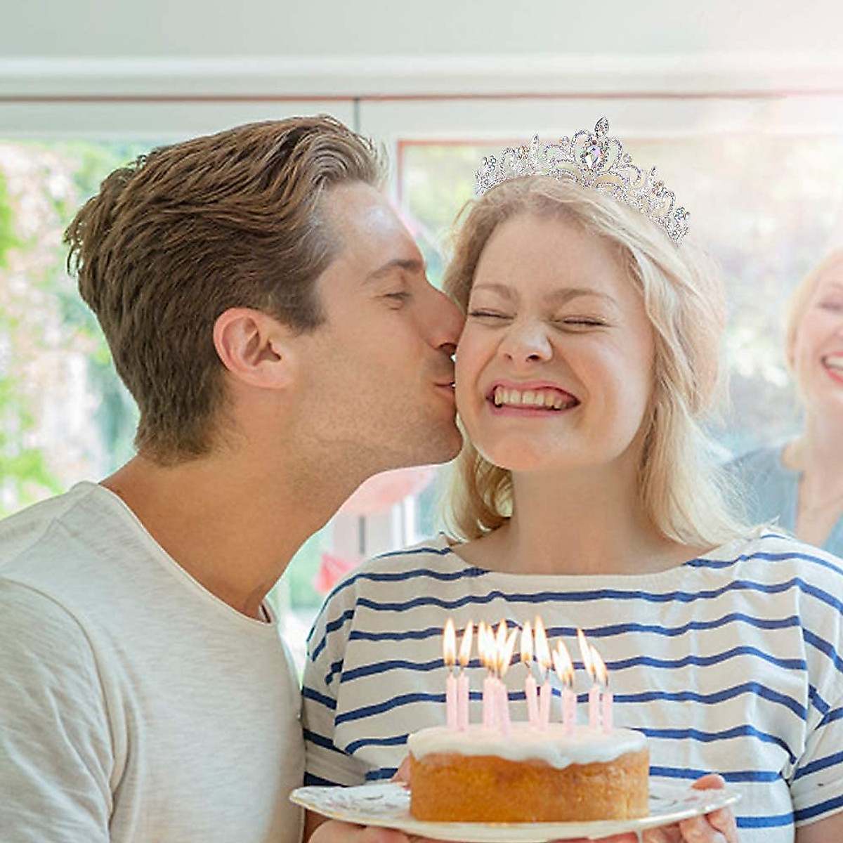 Tiaras Crown, KICOSY Crystal AB Rhinestones Tiaras and Crowns for Women Princess Tiara for Women the Crown for Girls Birthday Crowns for Women Birthday Tiara Princess Crowns and Tiaras for Girls