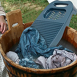 ERZU Large Washboard, Hand Wash Board, Washboard for Laundry Large, High Toughness Laundry Board Household, 17.7x7.8in (Dark Blue)