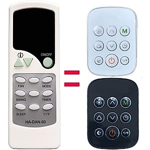 Replacement for DANBY Air Conditioner Remote Control for Model DPA120E1BDB DPA120E1WDB DPA100EAUWDB DPA100EAUBDB DPA120EAUWDB DPA120EAUBDB DPA120HEAUBDB DPA140HEAUBDB DPA140HEBUBDB DPA140HEAUWDB