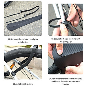 NELboNs Bike Fender Adjustable for Road Mountain Bike Tire Rear Mud Guard Fender Foldable and Light Weight