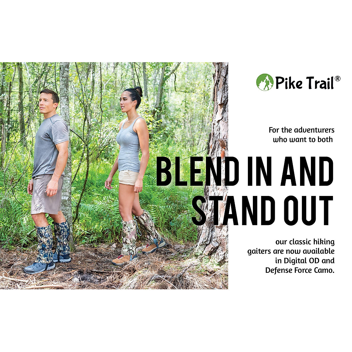 Pike Trail Waterproof Adjustable Leg Gaiters: for Hiking in Mud, Sand, and Snow - Hunting, Mountain Climbing, or Snowshoeing