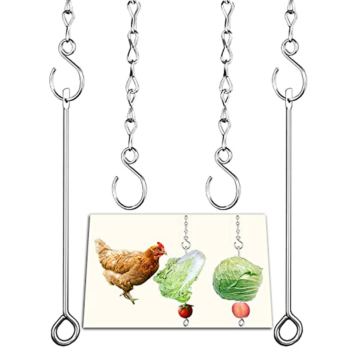 Chicken Vegetable Hanging Feeder Toy for Hens Pet Chicken Veggies Skewer Fruit Holder for Hens Large Bird