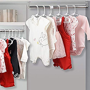 Binswloo Children's Clothes Hangers, Plastic Heavy Duty Kids Hangers Baby Nursery Hangers Tubular Hangers, 11.4 Inch, Pack of 30, White