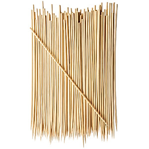 [100 Count] 12" Bamboo Shish Kabob / Kebab Skewer Wood Sticks for BBQs, Appetizers, Corn Dog, & Grilling