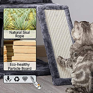 Yaheetech 36in Cat Tree Cat Tower Cat Condo Play House Climber Stand Furniture w/Scratching Post, Plush Perch, Dangling Ball, Two Condo and Ramp, Suit for Kittens, Cats and Pet
