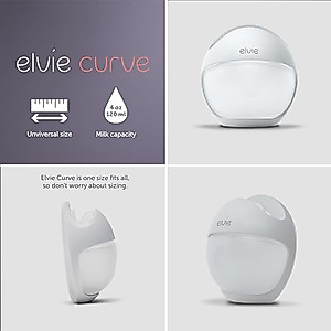 Elvie Curve Manual Wearable Breast Pump | Hands-Free, Kick-Proof, Portable Silicone Pump That Can Be Worn in-Bra for Gentle, Natural Milk Expression | Breast Feeding Essentials White