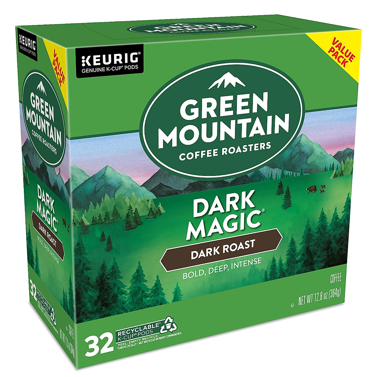 Green Mountain Coffee Roaster Dark Magic Keurig Single-Serve K-Cup Pods, Dark Roast Coffee, 32 Count