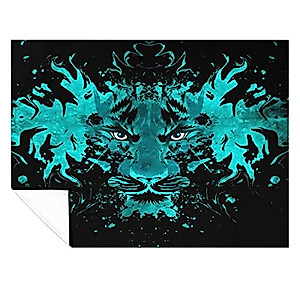Anger Tiger Flannel Fleece Throw Blanket Soft Warm Lightweight Fuzzy Plush Blankets for Bed Couch Sofa 70"x80"