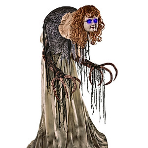 Spirit Halloween 7 Ft Darling Dolly Animatronic | Animated Decoration | Lurching Forward Motion | Blue Light Up LED Eyes | Plays Sounds