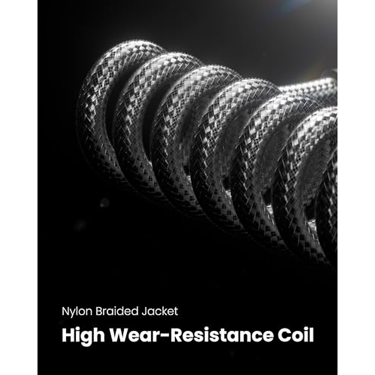 Fasgear Coiled USB C Keyboard Cable, 1.8m Type C to Type C Keyboard Cable with Metal Aviation Connector, 60W Fast Charging, Designed for USB-C Mechanical/Custom/DIY/Gaming Keyboard(Grey)