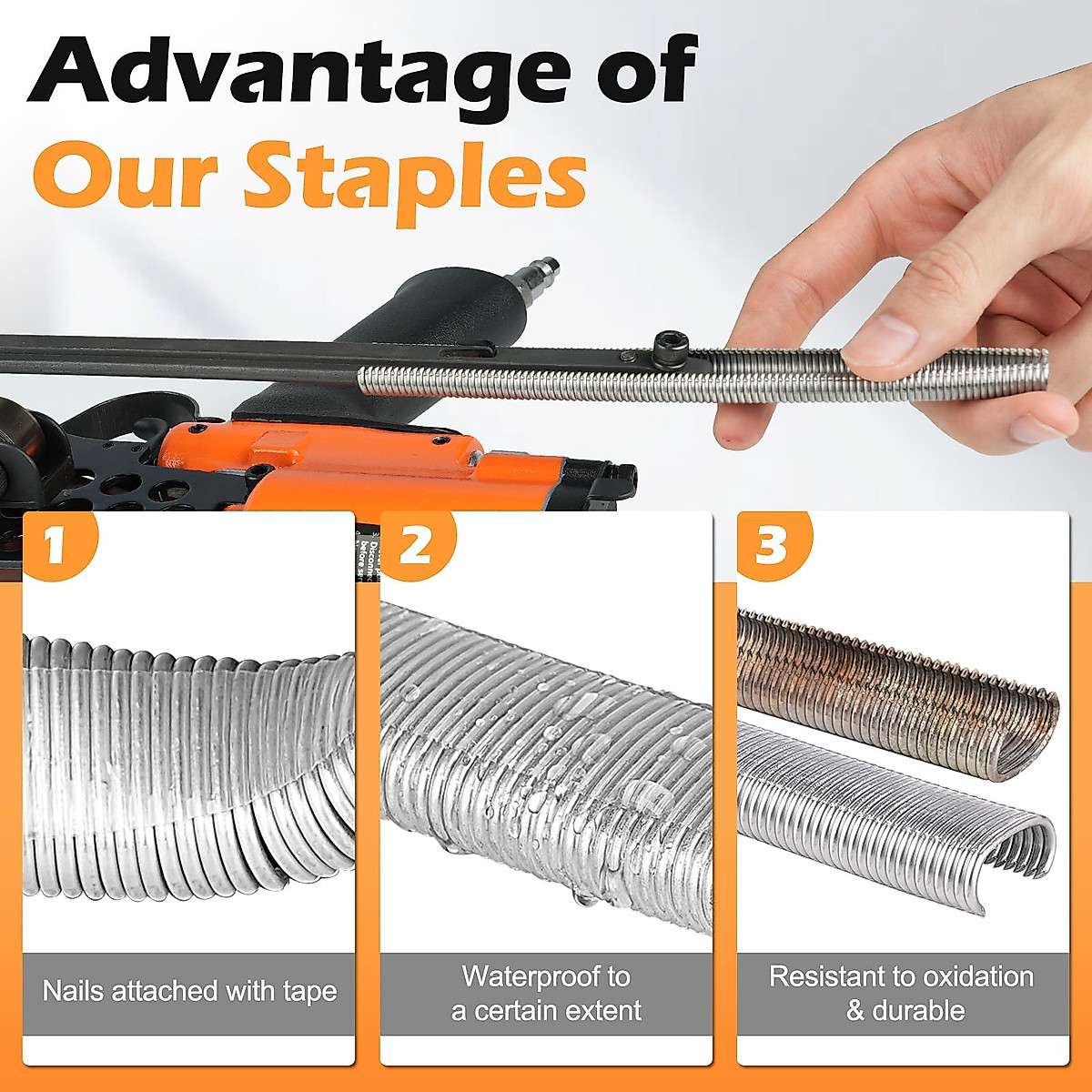 KIMSING SC760 16 Gauge 5/8'' Crown Stainless Steel C Ring Staples C-Rings Hog Rings, Wire Fencing Staples, Fasteners for C Ring Stapler, Hog Ring Tool, C Ring Plier, 1000 PCS/Pack