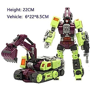 NBK Deformation Oversize Toys Robot Devastator Engineering Combiner 6 in 1 Action Figure Car Truck Model Gift for Kids Boys (Green)