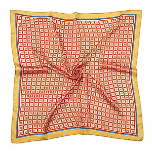 RIIQIICHY Head Scarf Like Silk Satin Hair Scarf for Women Sleeping Square Designer Bandana Check Scarf for Hair Wrapping at Night 27.5 Inch