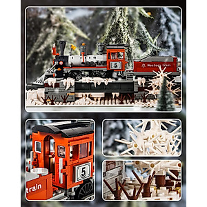 dOvOb Christmas Steam Train Building Kit with Train Track, Collectible Steam Locomotive Display Toys Set for Kids and Adult (853 PCS)