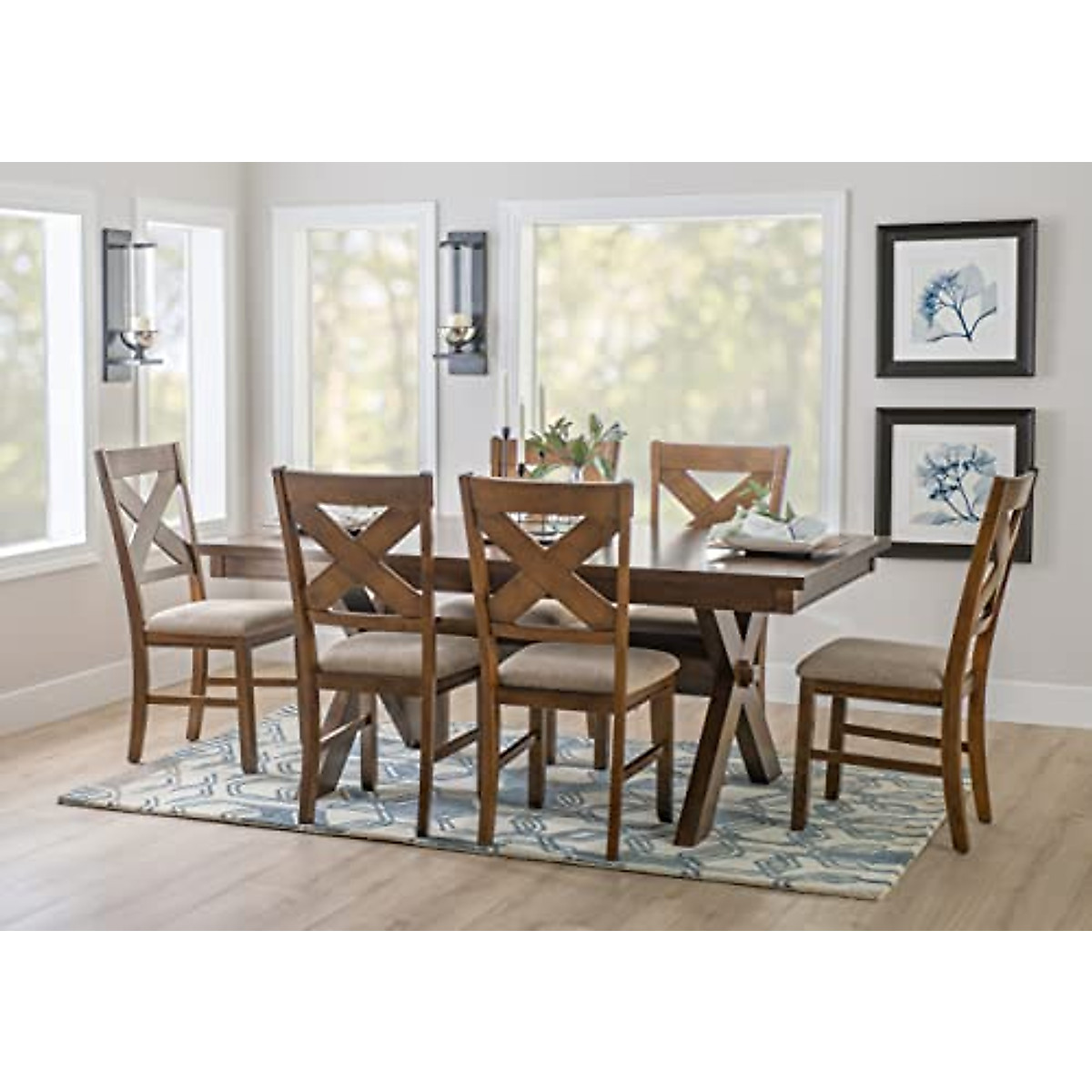 Powell 7 Piece Wooden Kraven Dining Set