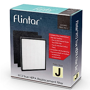 Flintar FLT5900 H13 True HEPA Replacement Filter J, Compatible with Germ Guardian GermGuardian Air Purifier AC5900WCA and AC5900WDLX, 1-Pack