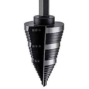 LICHAMP Double Fluted Step Drill Bit for Cutting Metal Hole 19 Sizes from 3/16 to 1-3/8 inch, Genuine High Speed Steel