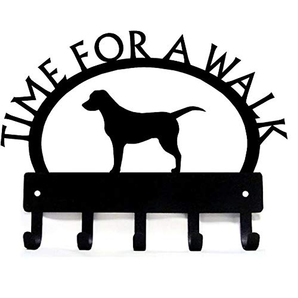 The Metal Peddler Labrador Time for a Walk Key Rack Dog Leash Hanger -Made in USA; Wall Mounted Holder; Gift for Dog Lovers