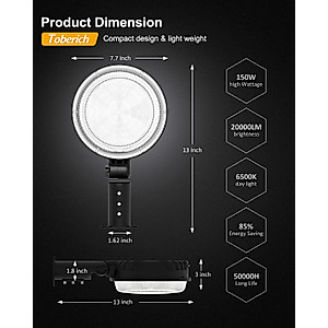 toberich LED Barn Light, 150W 20000LM Yard Area Lights Dusk to Dawn Outdoor Lighting with Photocell 6500K Adjustable Angle Daylight IP66 Waterproof Street Lights for Security/Farmhouse/Garage