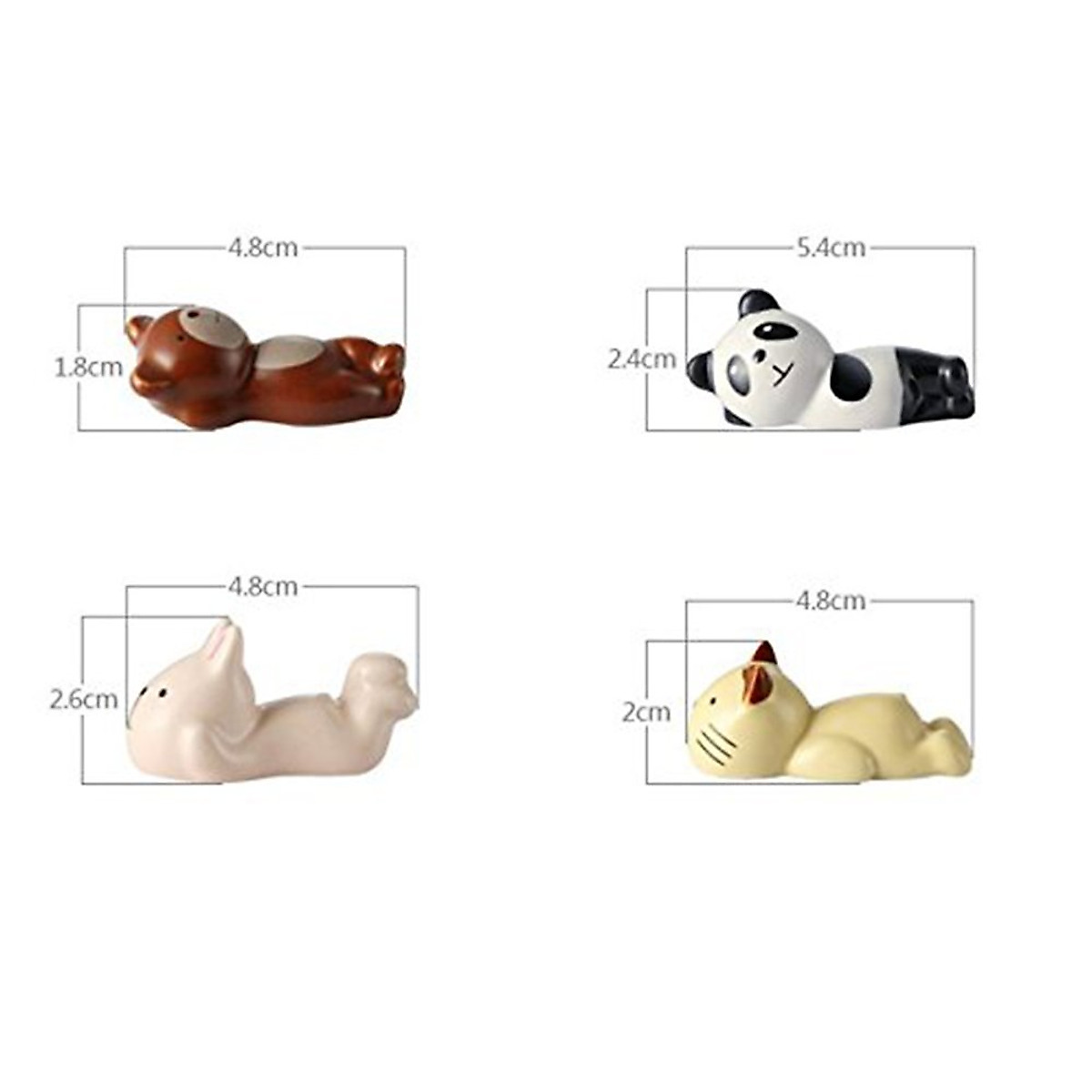 Yooce Cartoon Animal Chopstick Rest Spoon Holder Knife Stand, Set of 4